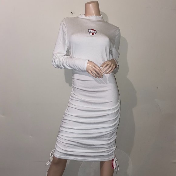 SHEIN | Dresses | Shein X Hello Kitty And Friends White Bodycon Dress ...